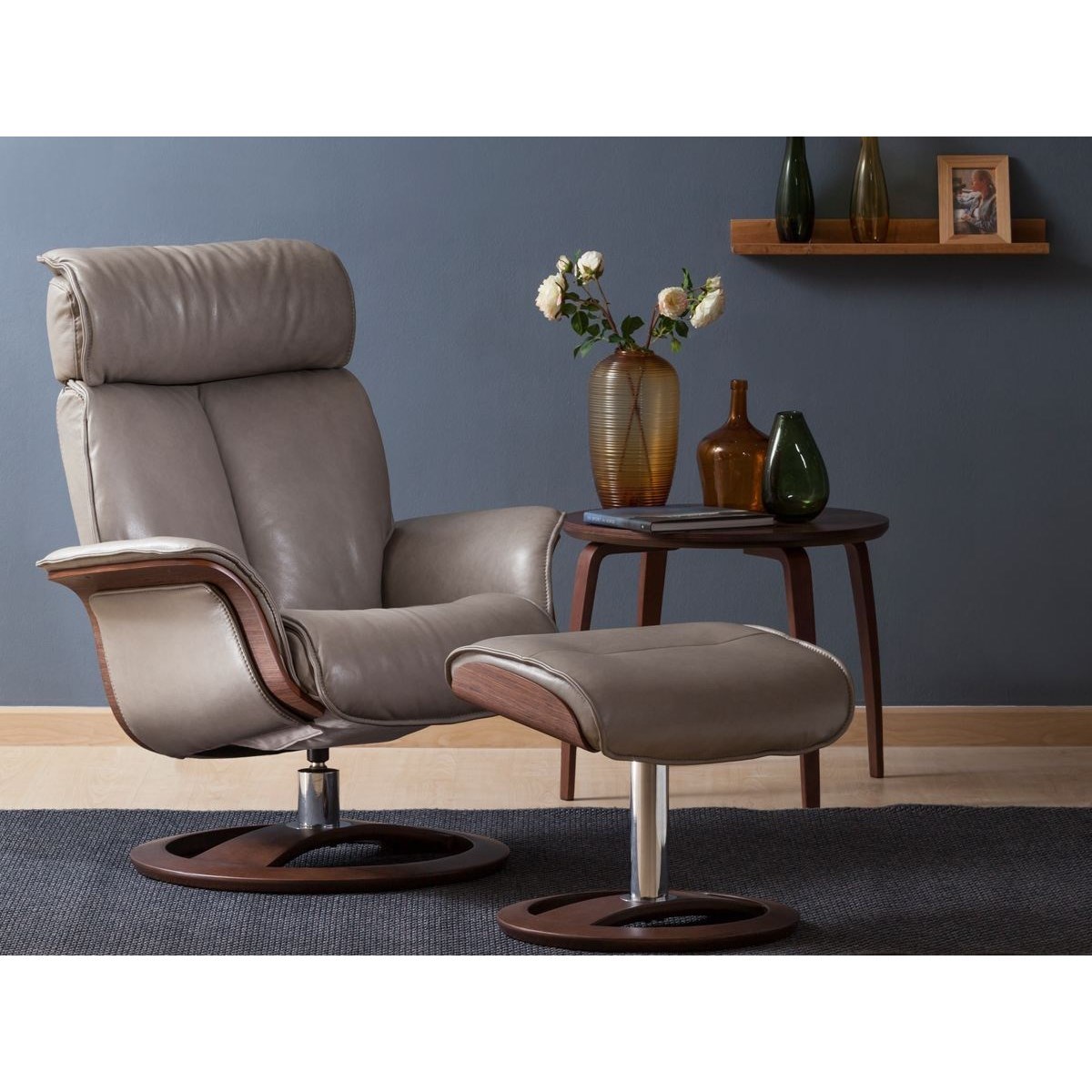 Leather recliner and footstool store